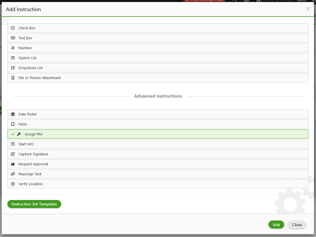 Nested preventive maintenance functionality: meaning and use cases